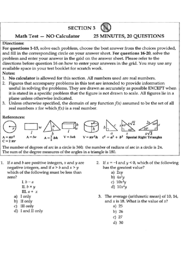 New SAt Math Test 6 | PDF