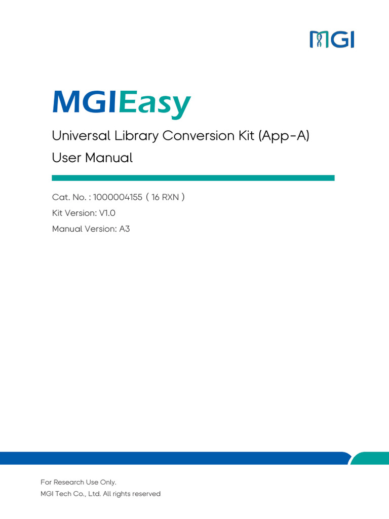 【User Manual】MGIEasy Universal Library Conversion Kit (App A ...