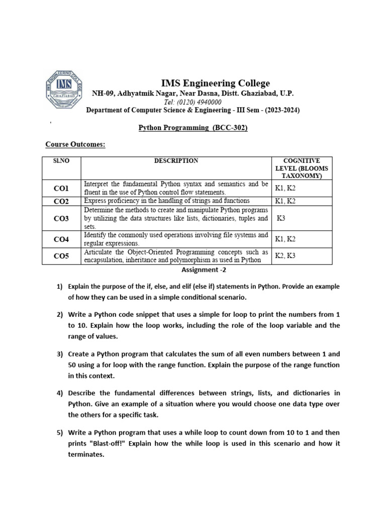 1457 Assignment 2-PYTHON | PDF