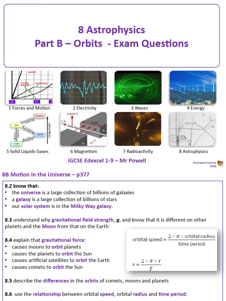 8-Astrophysics-Part-B-Orbits-Exam-Questions | PDF | Solar Eclipse | Orbit