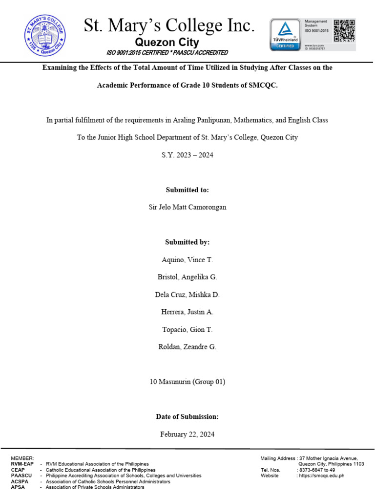 Group 1 (Masunurin) - Chapter I | PDF