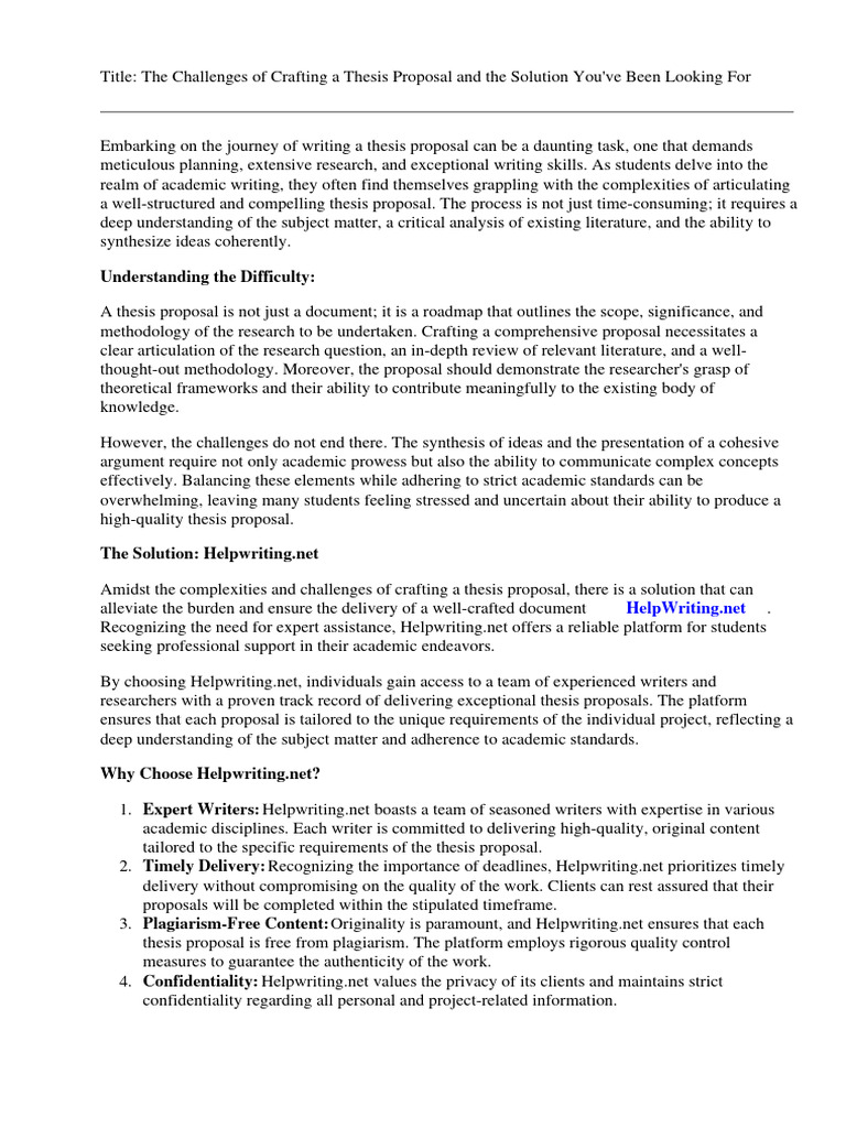 Thesis Proposal Example | PDF | Thesis | Methodology