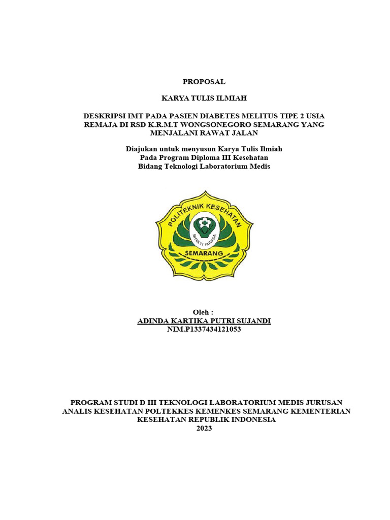 IMT Pasien Diabetes Tipe 2 Remaja | PDF | Sains & Matematika