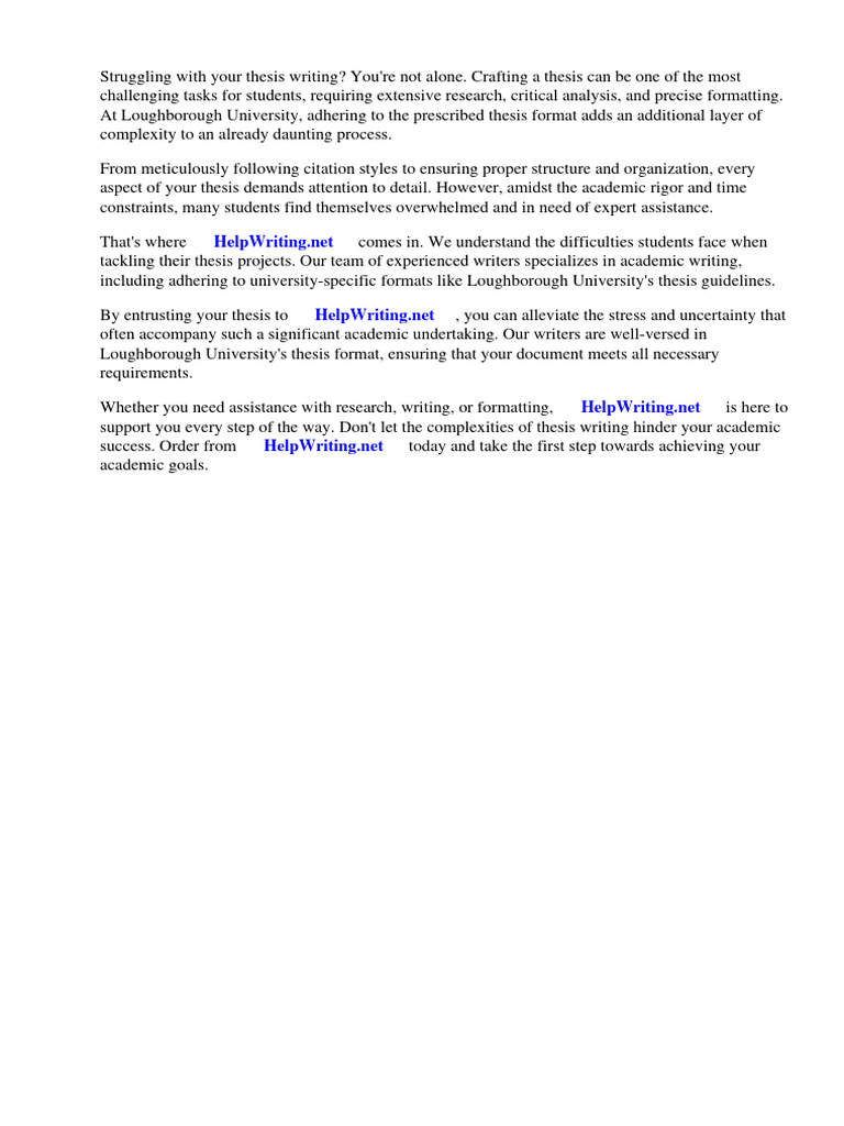 Loughborough University Thesis Format | Download Free PDF | Thesis | Written Communication