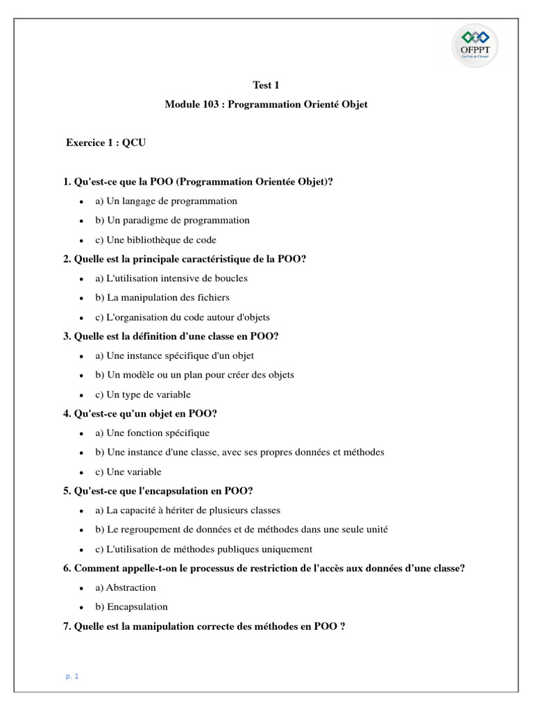 Test POO | PDF