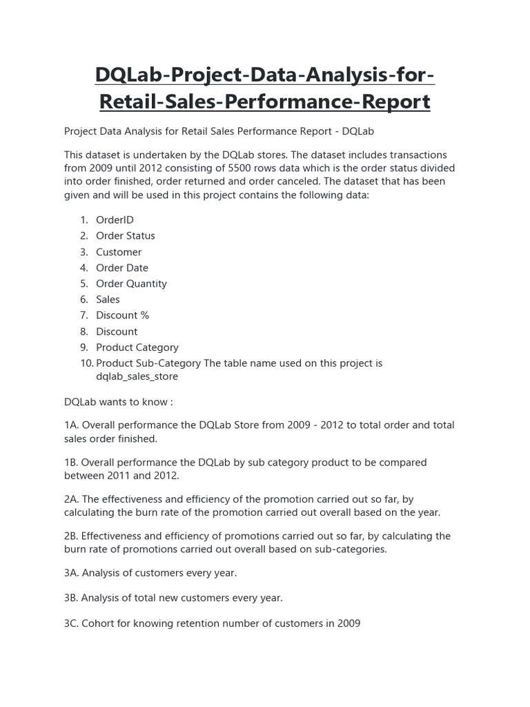 Retail Sales Performance Analysis 2009-2012 | PDF | Retail ...