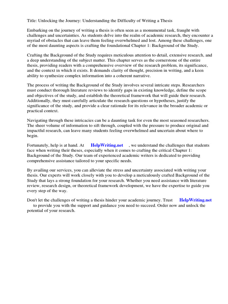 Sample Thesis Chapter 1 Background of The Study | PDF | Methodology ...