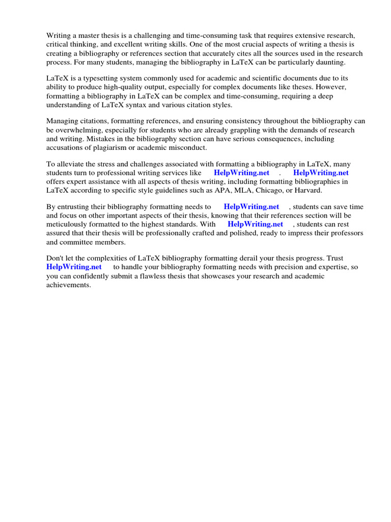 Master Thesis Bibliography Latex | PDF | Citation | Te X