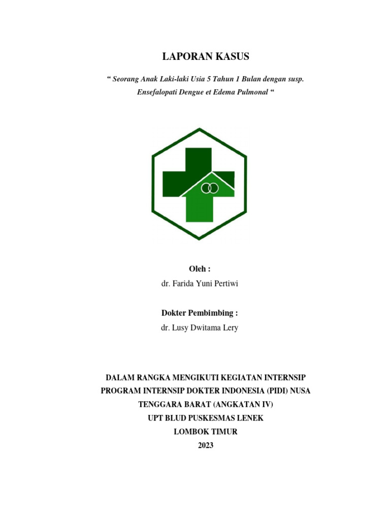 Lapsus Ensefalopati Dengue (PKM) | PDF | Kesehatan Holistik | Sains & Matematika