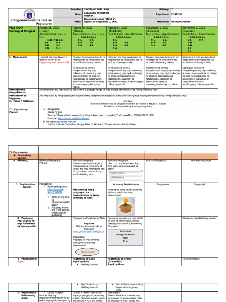 Escotero DLL 2022 Q1M1 | PDF