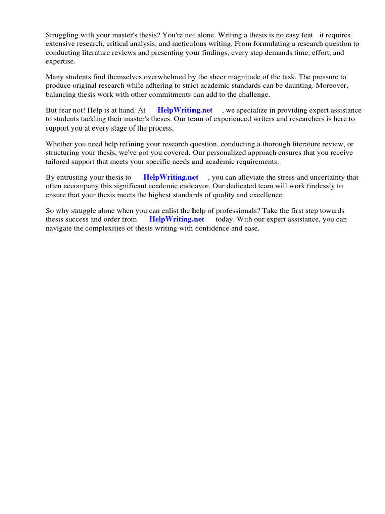 Master Thesis Structure PDF | PDF | Thesis | Statistics