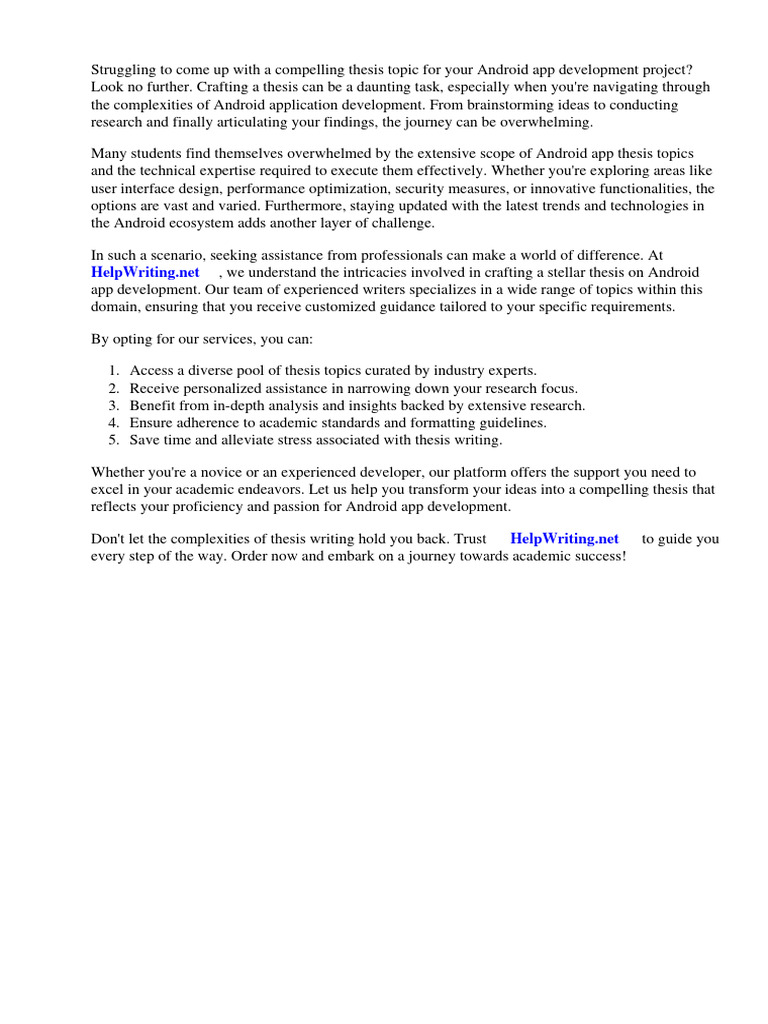 Android App Thesis Topics | PDF