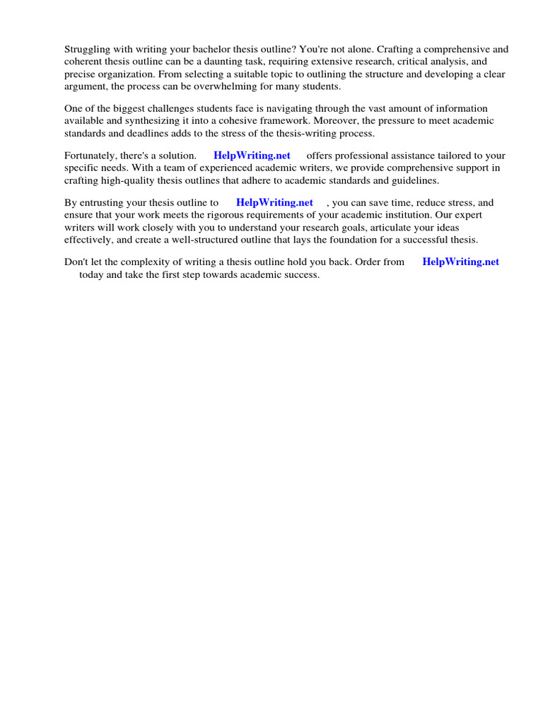 Bachelor Thesis Outline Example | PDF | Thesis | Essays