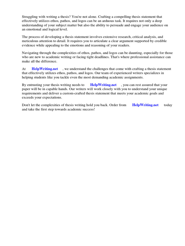 Thesis Statement Ethos Pathos Logos | PDF | Logos | Rhetoric