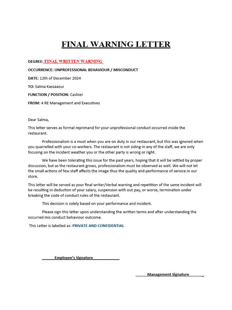 Warning Letter | PDF