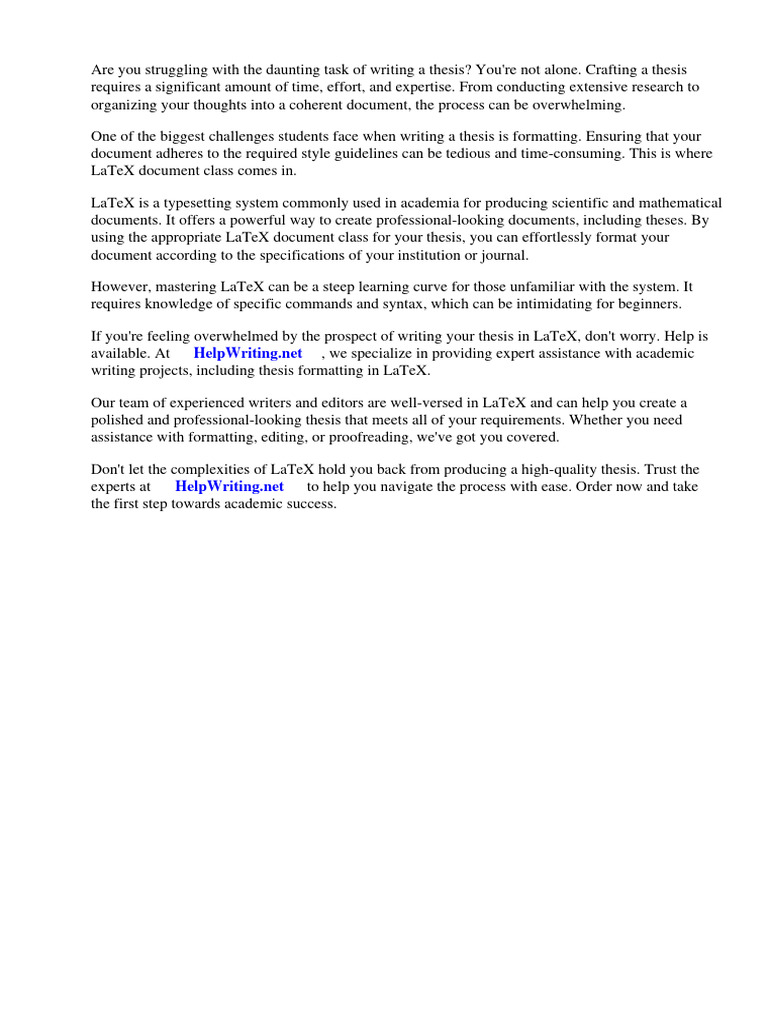 Latex Document Class For Thesis | PDF | Thesis | Te X