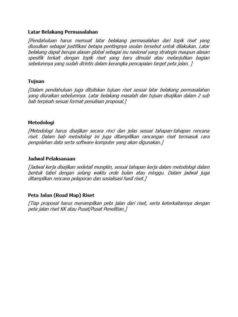 Template-Dokumen-Substansi-Proposal-Riset-ITB-2024 | PDF