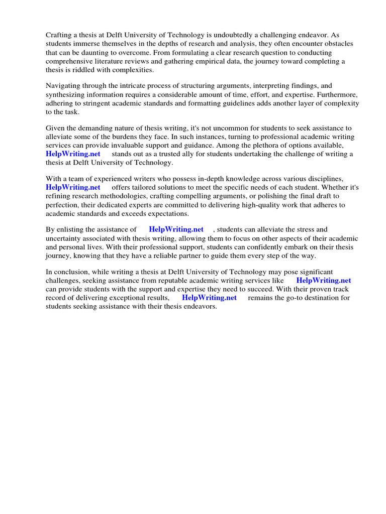 Thesis Delft University of Technology | PDF