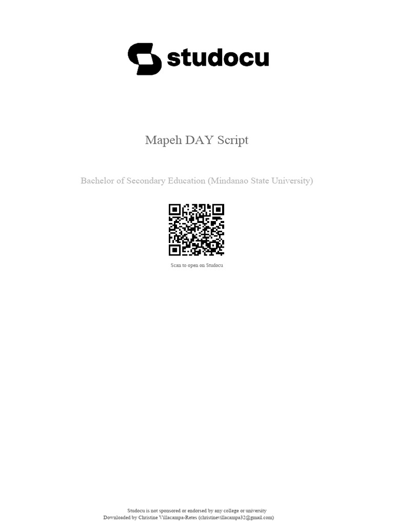 Mapeh Day Script | PDF | Hera | Zeus