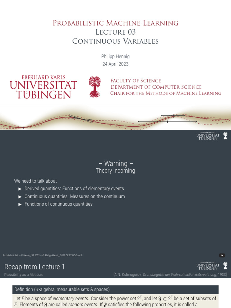Probabilistic Machine Learning: Continuous Variables | PDF