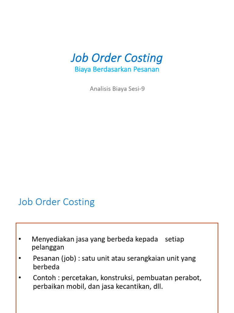 Cost Analisis Bab 9 | PDF
