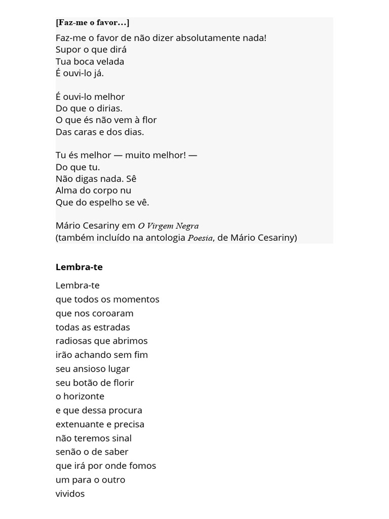 Mário Cesariny - Poemas Escolhidos | PDF