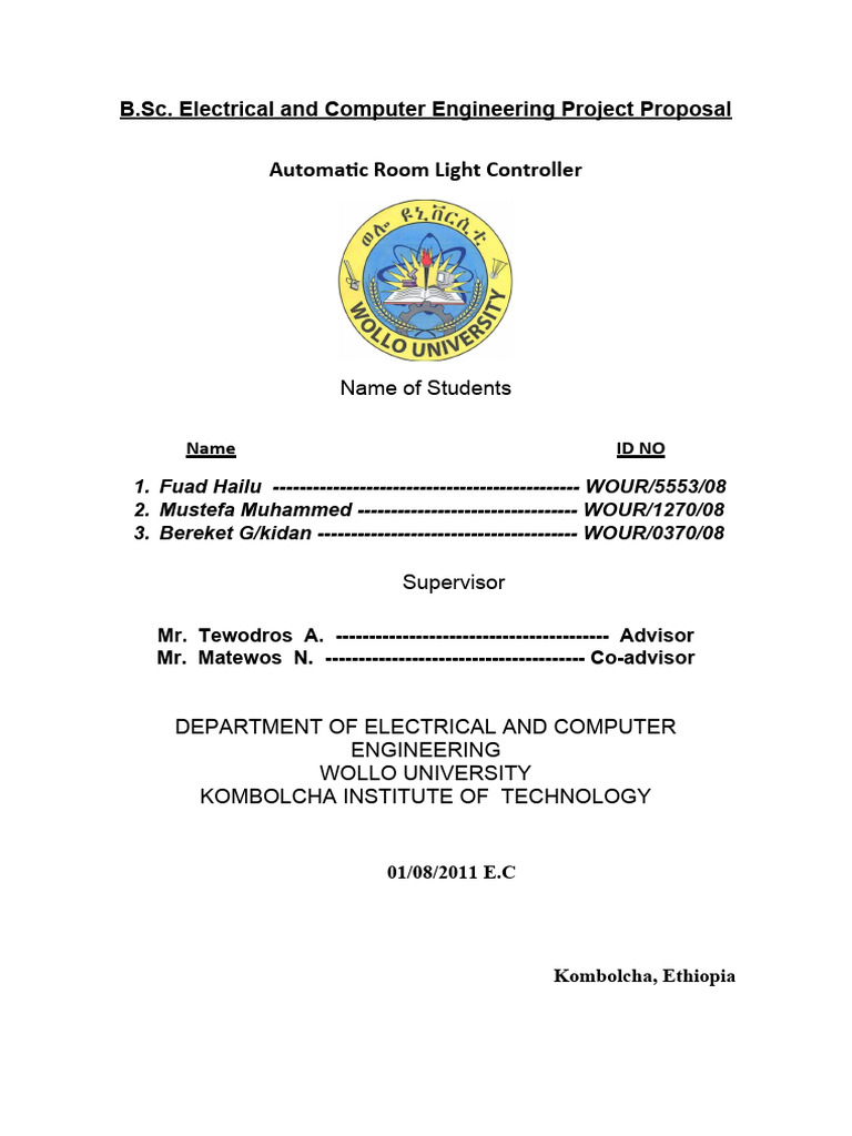 Proposal Submit12 | PDF | Microcontroller | Lighting