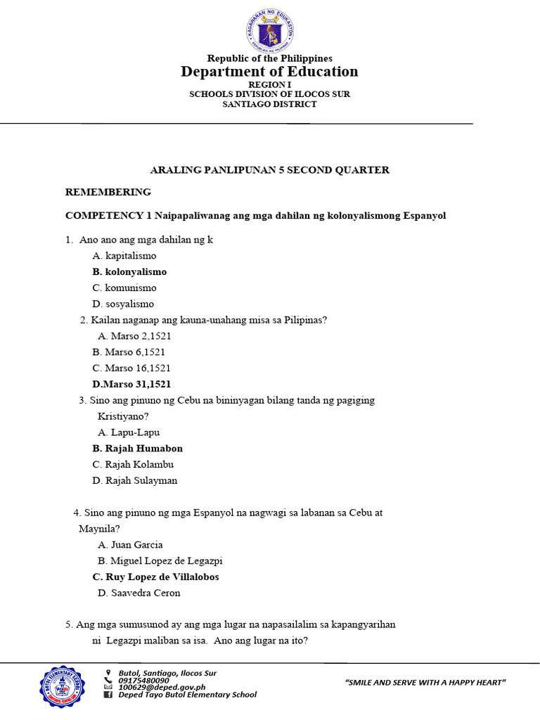 Ap 5 Q2 P.T. | PDF