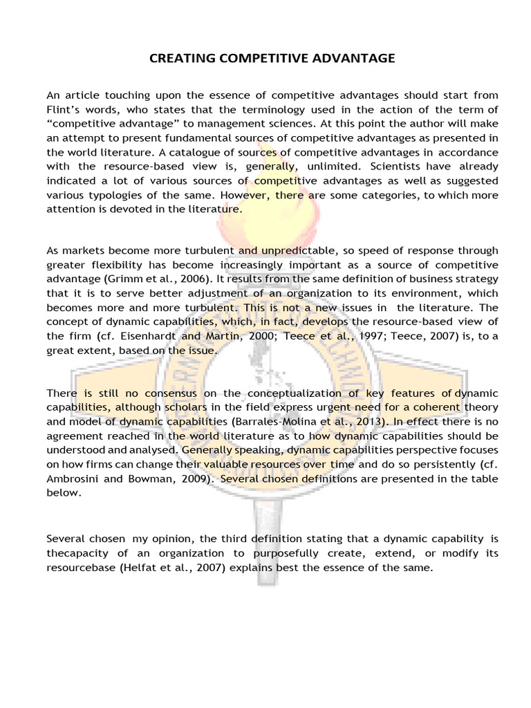 Creating Competitive Advantage | PDF | Competitive Advantage