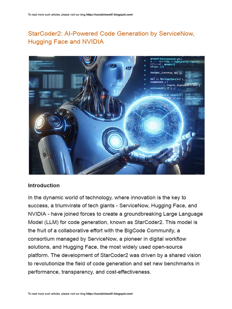 StarCoder2: AI-Powered Code Generation by Service Now, Hugging Face and ...