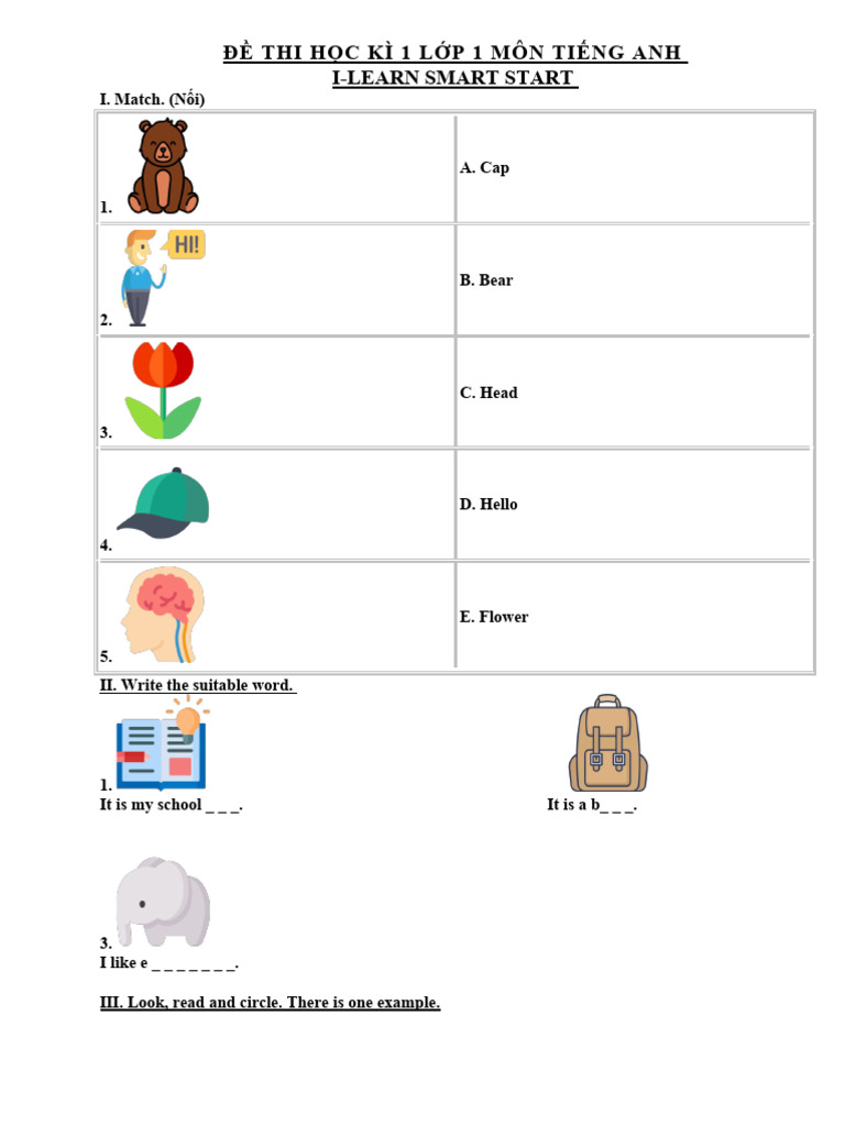 Đề Thi Hk1 e1 Smart Start | PDF