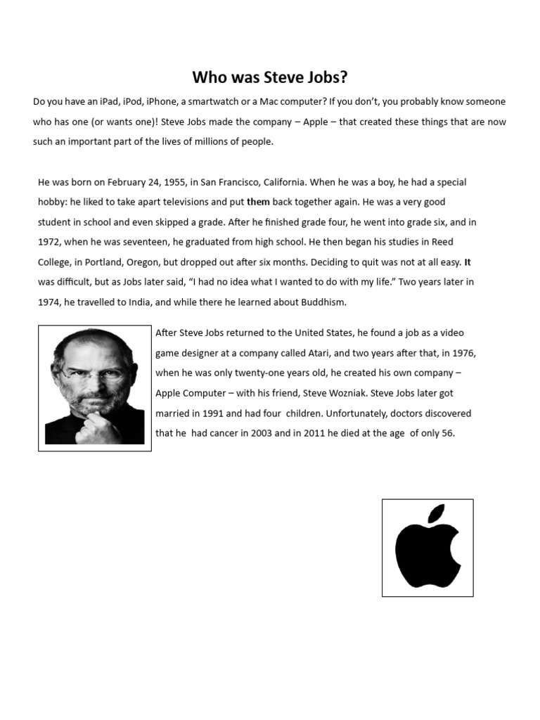 in Class Work 2 - Edited | PDF | Steve Jobs | Apple Inc.