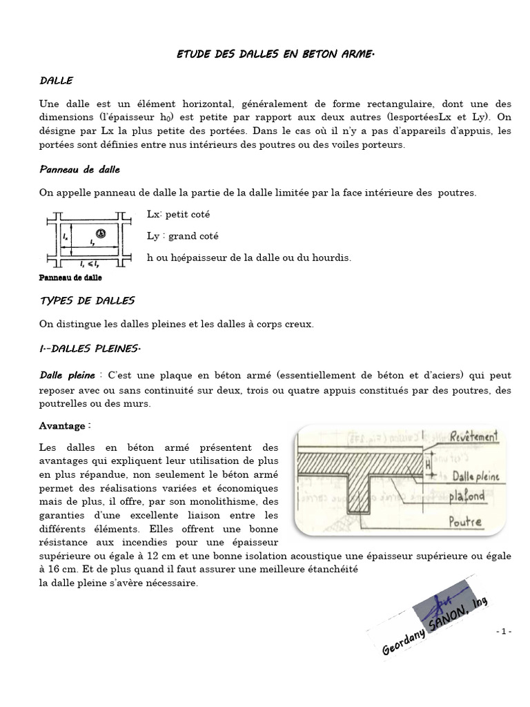 8 - Cour de BAEL - Etudes Des Dalles Normal Bon Bagay | PDF