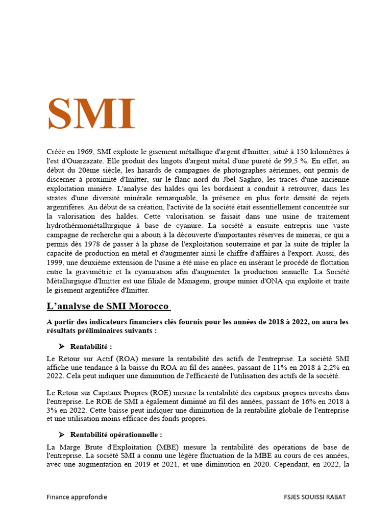 Analyse SMI | PDF