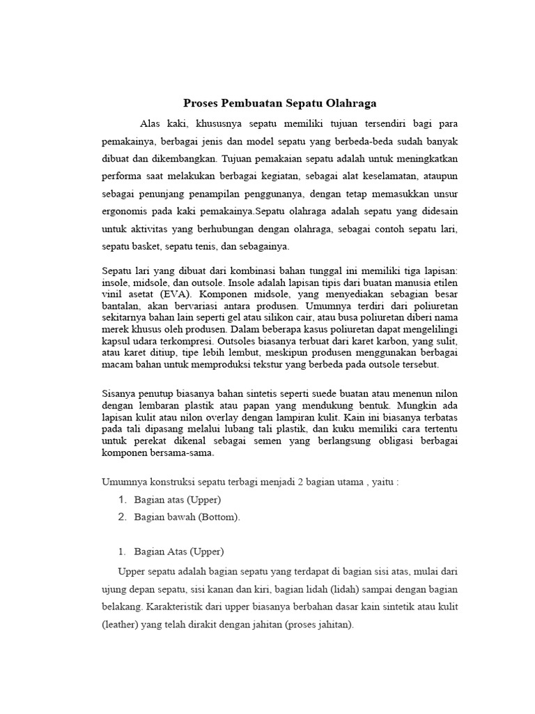 Proses Produksi Sepatu | PDF