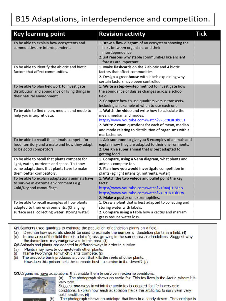 B16 Triple Key Learning Points | PDF | Ecosystem | Plants