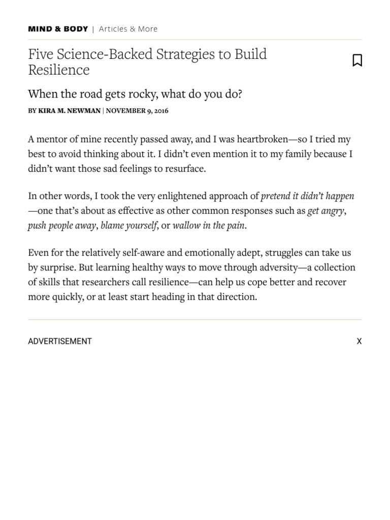 Five Science-Backed Strategies To Build Resilience | PDF | Mindfulness ...