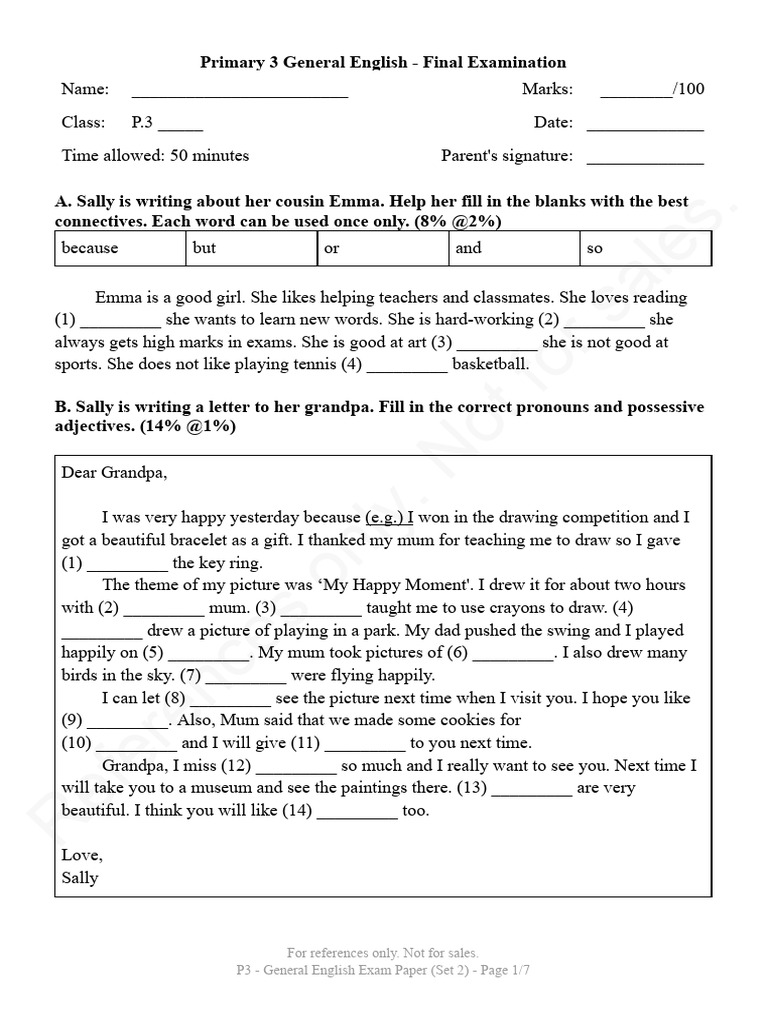 P3 - GE - Exam Paper - Set 2 | PDF | Linguistics | Languages