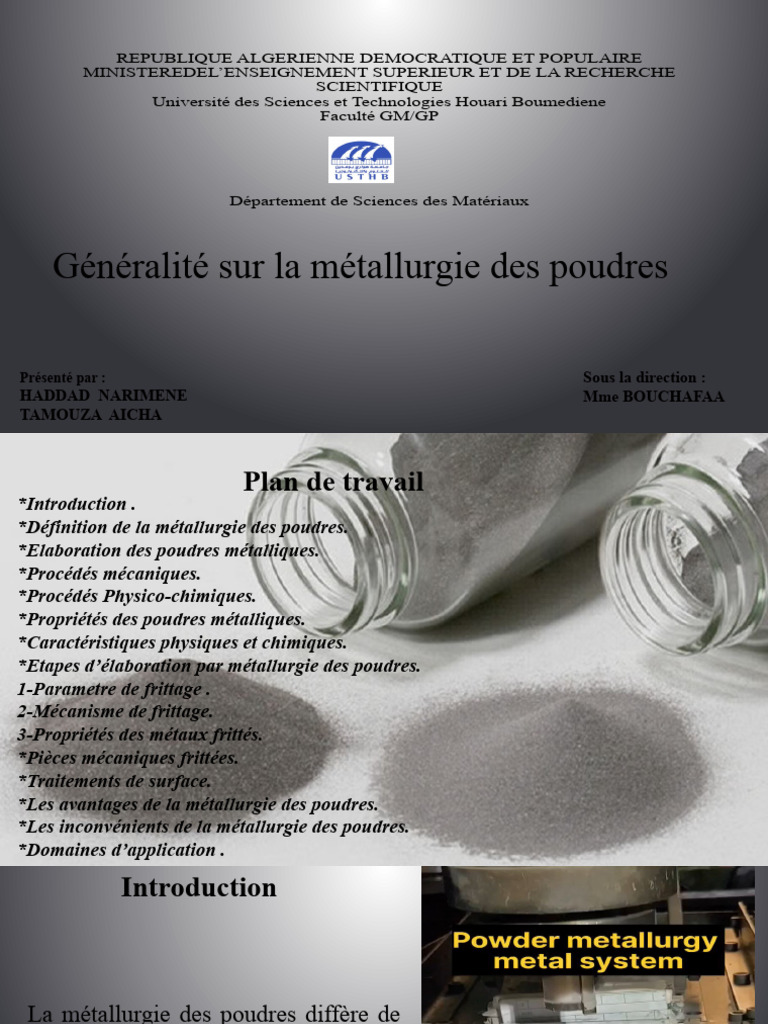 MDP PPT Final | PDF | Frittage | Métaux