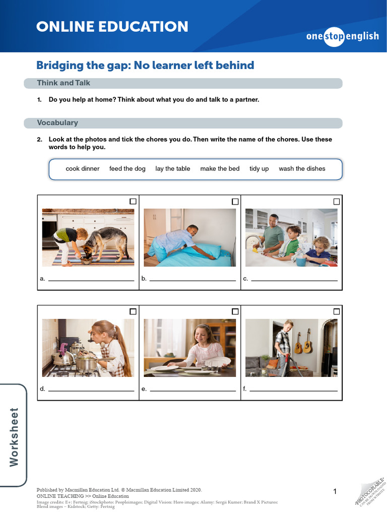 Online Education Bridging The Gap Worksheet 770530 | PDF