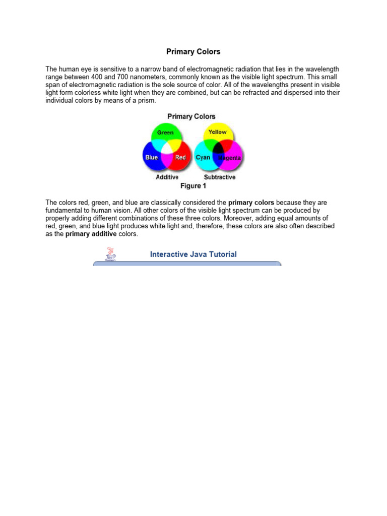 Primary Colors | PDF | Color | Light