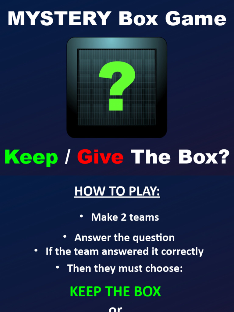 Mystery Box Game: Team Trivia Challenge | PDF | Carpet