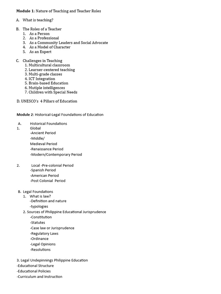 Prof Ed 2 Course Outline | PDF