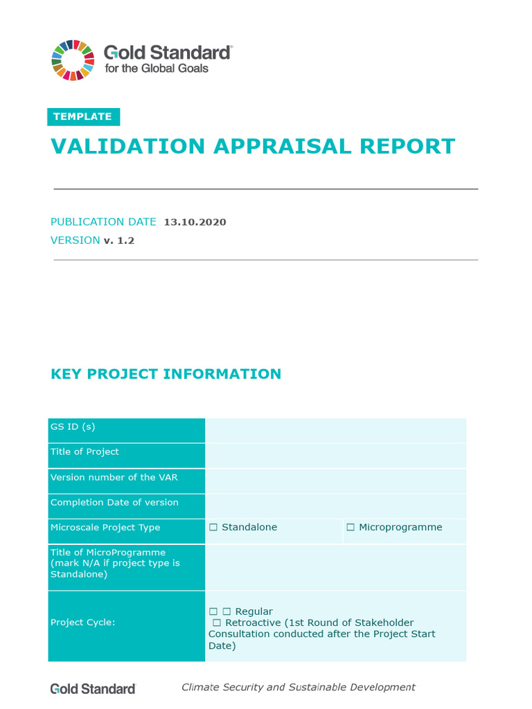 Gold Standard - Validation Report | PDF