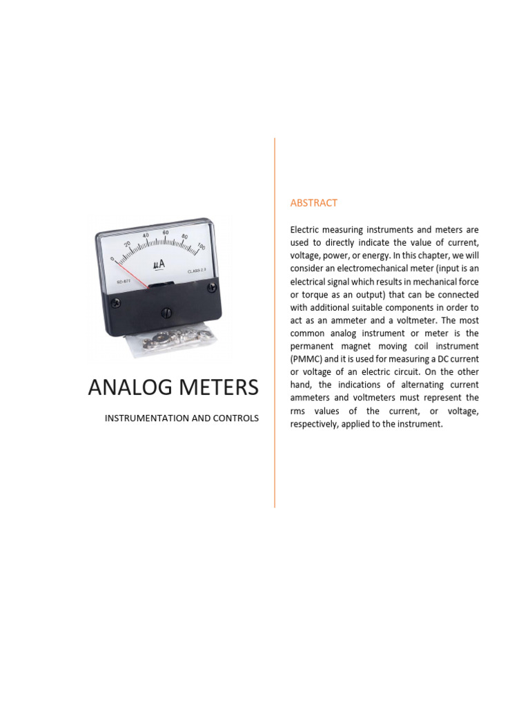 Analog Meters: Instrumentation and Controls | PDF | Electromagnetic ...