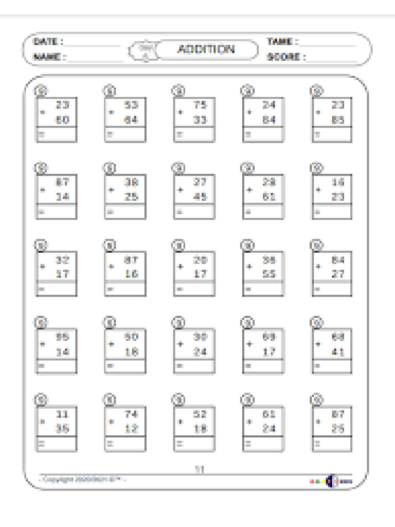 Multiplication Math Test 3 | PDF