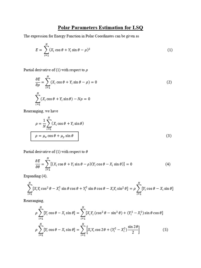 LSQ Polar Equation | PDF | Least Squares | Derivative