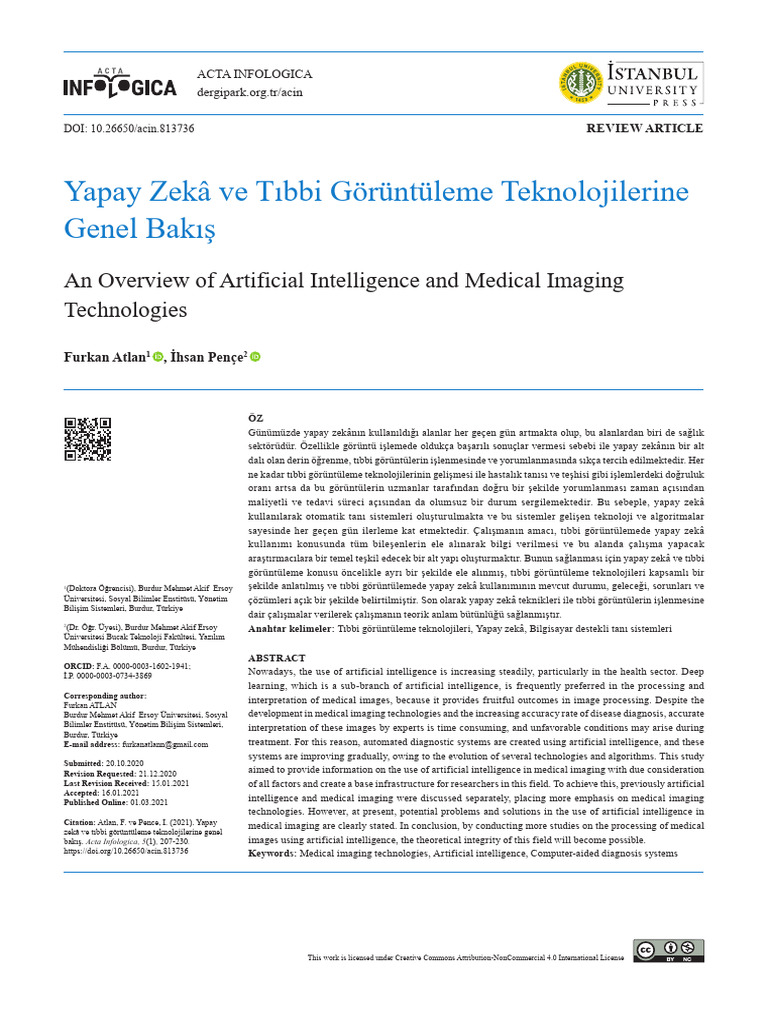 Yapay Zek Ve T Bbi G R NT Leme Teknolojilerine Genel Bak (#813736) - 1355341 | PDF