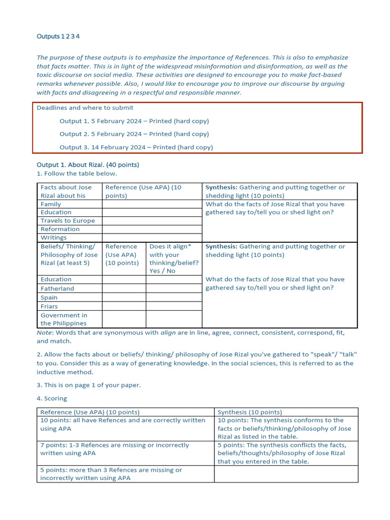 Outputs 1 2 3 4 BSCS 2A | PDF