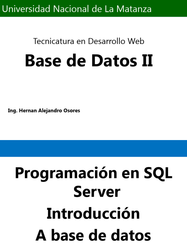 Clase1 Introduccion Mssql Server 1 Pdf Sql Servidor Sql De 9473